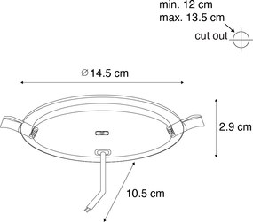 Sada 6 zapuštěných bodových svítidel bílá 14,5 cm vč. LED nastavitelná v Kelvinech s přepínačem Dip - Stephanie