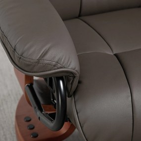 HOMCOM polohovací křeslo TV křeslo s funkcí polohování, otočné polohovací TV křeslo s nastavitelným opěradlem, polohovací do 150 kg, imitace kůže, hn…