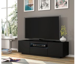 TV stolek/skříňka Aurinko 150 (matná černá) (s osvětlením). 1083433