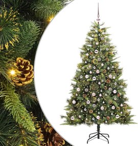 Umělý sklopný vánoční stromeček s kužely Zelená 210 cm 3395100
