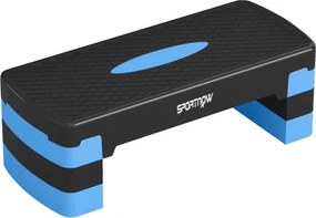 SPORTNOW Aerobní stepper 3 úrovně, nastavitelná výška 10/15/20 cm s přídavky, protiskluzový povrch, 68x29x20 cm, modrá
