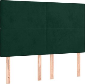Box spring postel s matrací tmavě zelená 140x200 cm samet 3137728