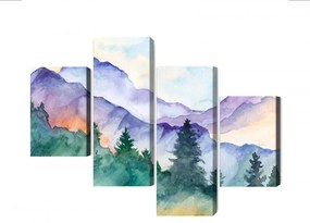 Vícedílný obraz Malovaná Horská Krajina Nedostatek Nedostatek Plátno Canvas 80x50