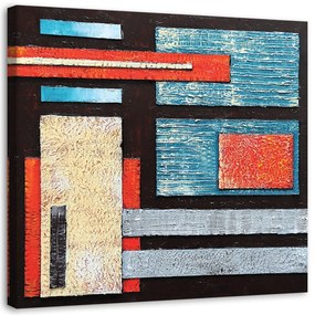 Obraz na plátně Abstraktní tyrkysová jako malovaná - 60x60 cm