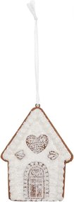 Závěsná dekorace zasněžená perníková chaloupka Frosted Ginger - 8*1*10 cm