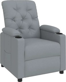 Polohovací křeslo světle šedé textil 339102