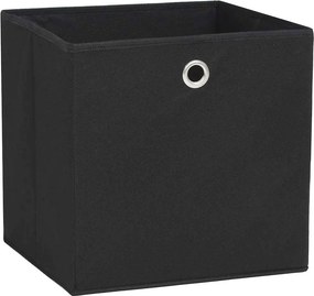 Úložné boxy 10 ks netkaná textilie 28 x 28 x 28 cm černé 325189