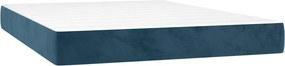 Box spring postel s matrací tmavě modrá 140x190 cm samet 3131139