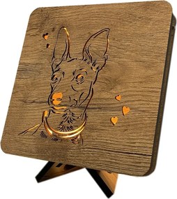 Li-Go "Faraonský pes" lampa 19x19 cm provedení povrchu: dub