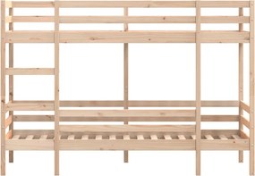 Patrová postel bez matrace 90 x 200 cm masivní borové dřevo 3284218