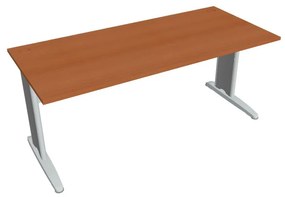 Stůl pracovní rovný 180 cm - Hobis Cross CS 1800 Dekor stolové desky: třešeň, Dekor lamino podnože: šedá, Barva nohou: Stříbrná