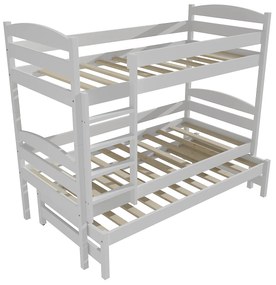 Vomaks Patrová postel s výsuvnou přistýlkou PPV 009 Rozměr: 80 x 180 cm, Barva: barva bílá, Prostor mezi lůžky: 80 cm