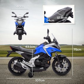 Dětská elektrická motorka AIYAPLAY Honda - Jízda na motorce pro děti od 3 do 6 let s hudbou a světlomety - Elektrické vozidlo s 2 stabilizačními koly…