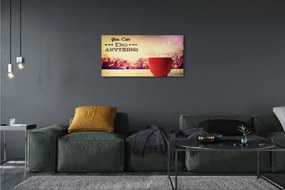 Obrazy na plátně Nápis cup red podzim 140x70 cm