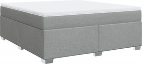 Box spring postel s matrací světle šedá 180 x 200 cm textil 3285151