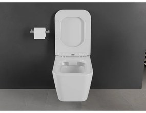 Mexen Cube WC mísa Rimless s pomalu padající deskou slim, duroplast, Bílá - 30924000