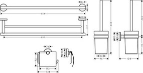 Hansgrohe Logis Universal - Sada doplňků do koupelny | chrom
