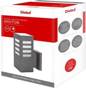 Venkovní svítidlo nástěnné DIOLED KROTON, E27, IP54, černá RAL 9005