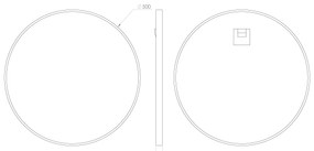 Sapho Sapho, NOTION SLIM kulaté zrcadlo v rámu, ø 50cm, černá mat, NT500