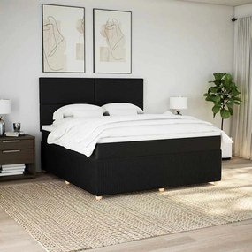 Box spring postel s matrací černá 180x200 cm textil 3294430