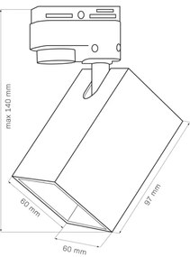 Bodové svítidlo do lištového systému SQUARE 1xGU10/10W/230V černá