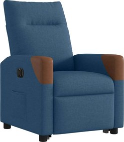 Elektrické zvedací polohovací křeslo modré textil 3324028
