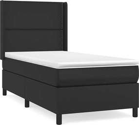 Box spring postel s matrací černá 100x200 cm umělá kůže 3132423