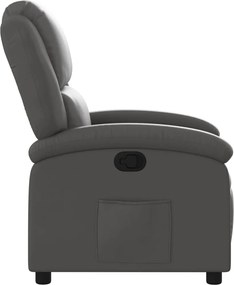 Polohovací křeslo šedé, pravá kůže 3205923