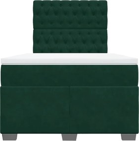 Box spring postel s matrací tmavě zelená 120 x 200 cm samet 3290891
