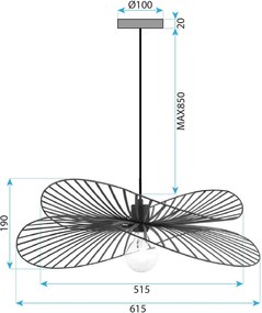 Toolight Toolight, stropní svítidlo, 1xE27, APP1842-1CP, černá, OSW-09320