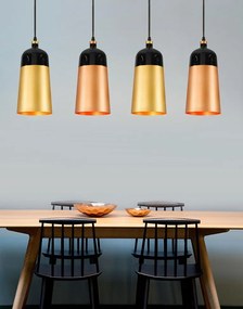 Toolight Fox B, závěsná lampa 1xE27 APP196-1CP, černá-růžové zlato, OSW-00177