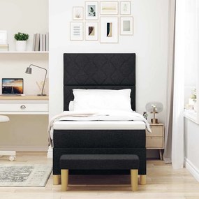 Postel s boxspringem s polštářem Černá 200 x 100 cm textil 3344354