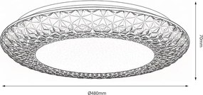 Stropní LED svítidlo Rox, 1x LED 34w, 4000k, (fi 48cm), w