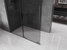 Mexen Velar, sprchová zástěna s posuvnými dveřmi Walk-in 150 x 200 cm, 8mm šedé sklo, grafit broušený, 871-150-000-43-66