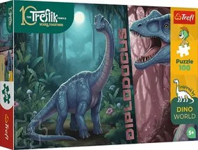 TREFL Puzzle Dino World: Diplodocus / 100 dílků / 41 x 27,5 cm
