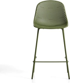 Zelená kovová/plastová zahradní barová židle Quinby – Kave Home