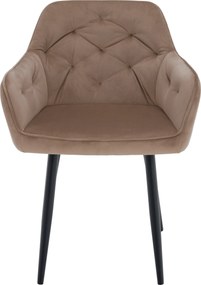 Designové křeslo, světle hnědá Velvet látka, VERIO