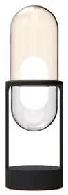 Stylová stolní lampa ve tvaru pilule Pille T  Stylová stolní lampa ve tvaru pilule Pille T Sklo: Šampaňské / Šedé