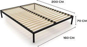 TPS Industriální kovová postel FERRON, 160x200 cm
