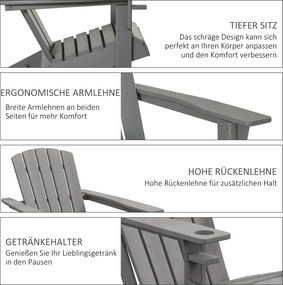 Zahradní židle, ergonomický design, odolná proti povětrnostním vlivům, HDPE, šedá, 75 x 87 x 90 cm