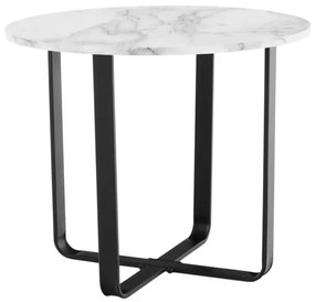Konferenční stolek, bílý mramor/černý kov, Tempo Kondela SALINO