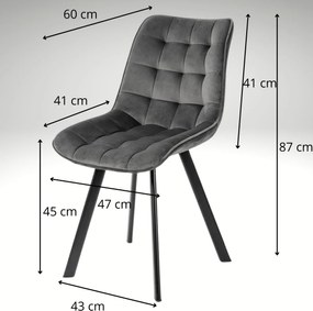 Vikio Jídelní set pro 6 osob 160x90 cm dub noha U šedá židle VJS156-6S-S