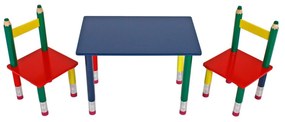 IDEA Dětský set stůl + 2 židle PASTELKY