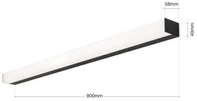Orion Soff 3-588 - LED Osvětlení zrcadla HORIZON LED/18W/230V 90 cm IP44 černá