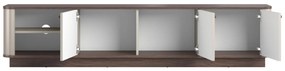 TV stolek Vesper 3D 187 cm - kašmír / ořech / zlaté úchyty