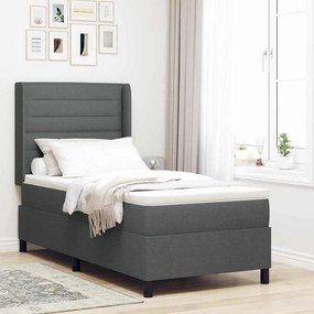 Postel s boxspringem s polštářem Tmavě šedá 200 x 80 cm textil 3341547
