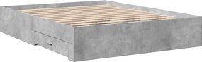 Rám postele se zásuvkami betonově šedý 160 x 200 cm kompozit 3280373