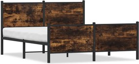 Kovový rám postele bez matrace kouřový dub 150 x 200 cm 3301353