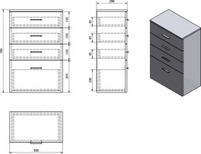 Aqualine ZOJA / KERAMIA FRESH 50308 spodní skříňka 78 cm bílá