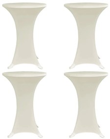 Návlek na koktejlový stůl Ø 80 cm krémový strečový 4 ks 279076